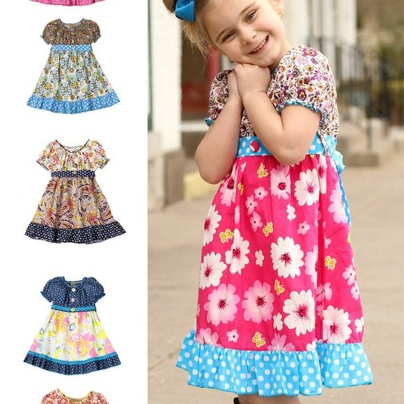 Lele Vintage | Dresses | Lele Vintage Toddler Girls Floral Mix Ruffle ...